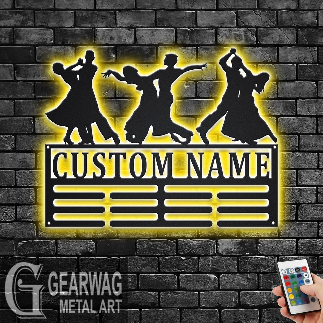 Custom Ballroom Dance Medal Holder LED Light, Personalized Ballroom ...