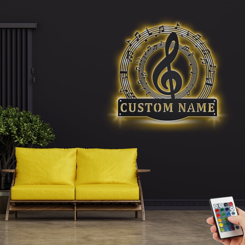 Custom Music Notes Metal Wall Art Personalized Music Teacher - Etsy