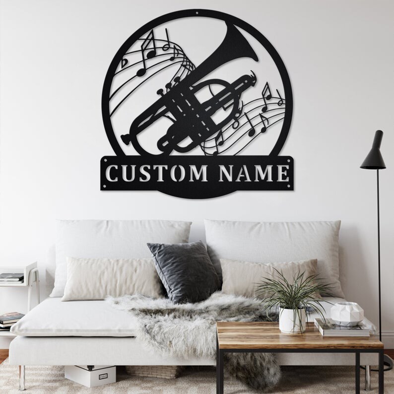 Custom Cornet Metal Wall Art Personalized Cornet Teacher Name - Etsy