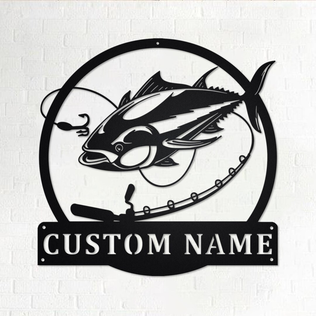 Personalized Tuna Fish Metal Sign Fishing Metal Wall Art Fishing Metal ...