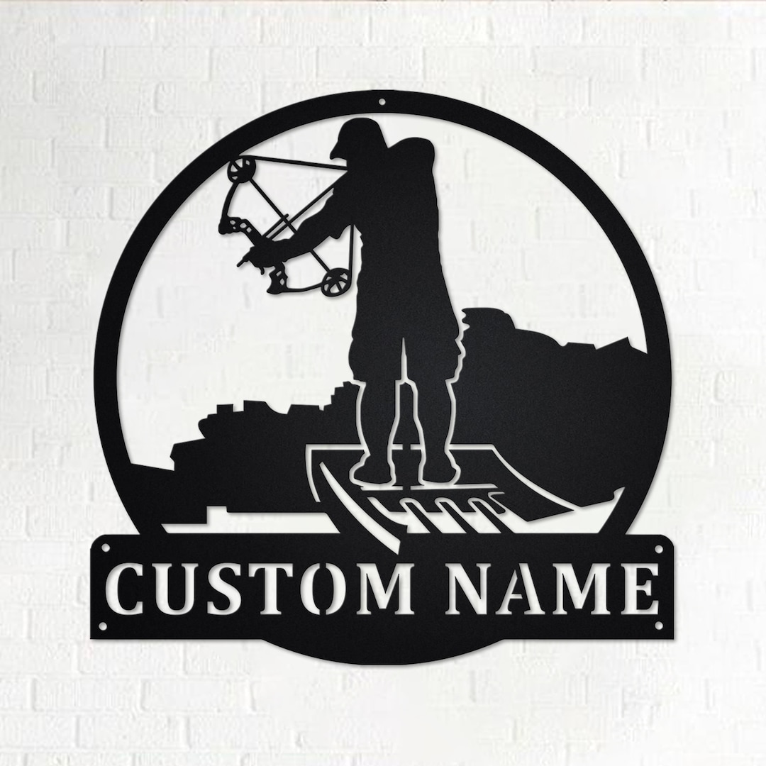 Custom Bowfishing Metal Wall Art: Personalized Name Sign - Etsy