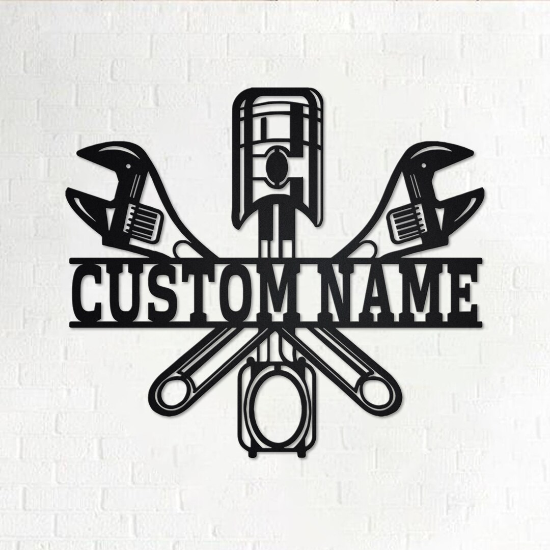 Custom Mechanic Metal Wall Art, Personalized Mechanic Name Sign ...