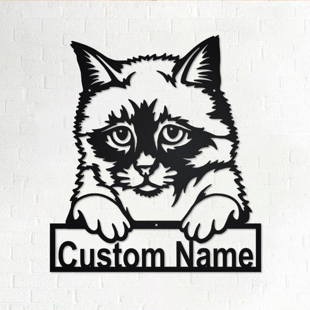 Custom Birman Cat Metal Wall Art: Personalized Name Sign - Etsy