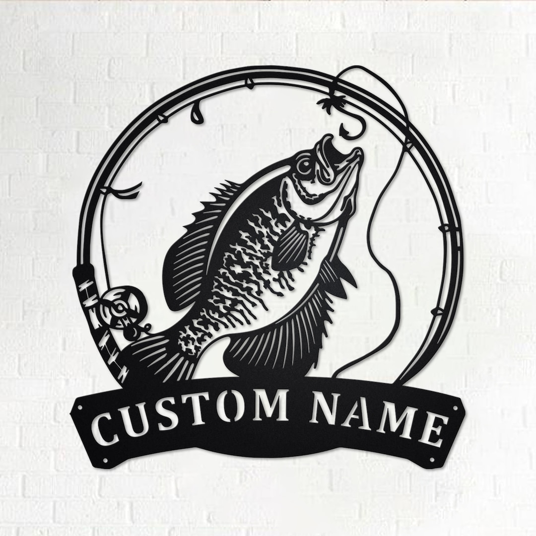 Personalized Crappie Fish Metal Sign Fishing Metal Wall Art Fishing ...