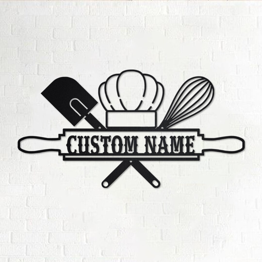 Custom Baker Name Metal Wall Art: Personalized Baking Decor - Etsy