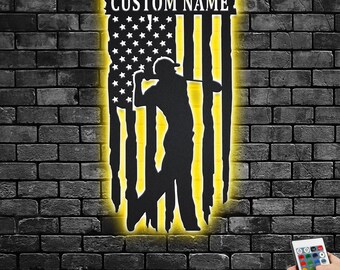 Custom Golfing Metal Wall Art LED Light Personalized Golfer - Etsy