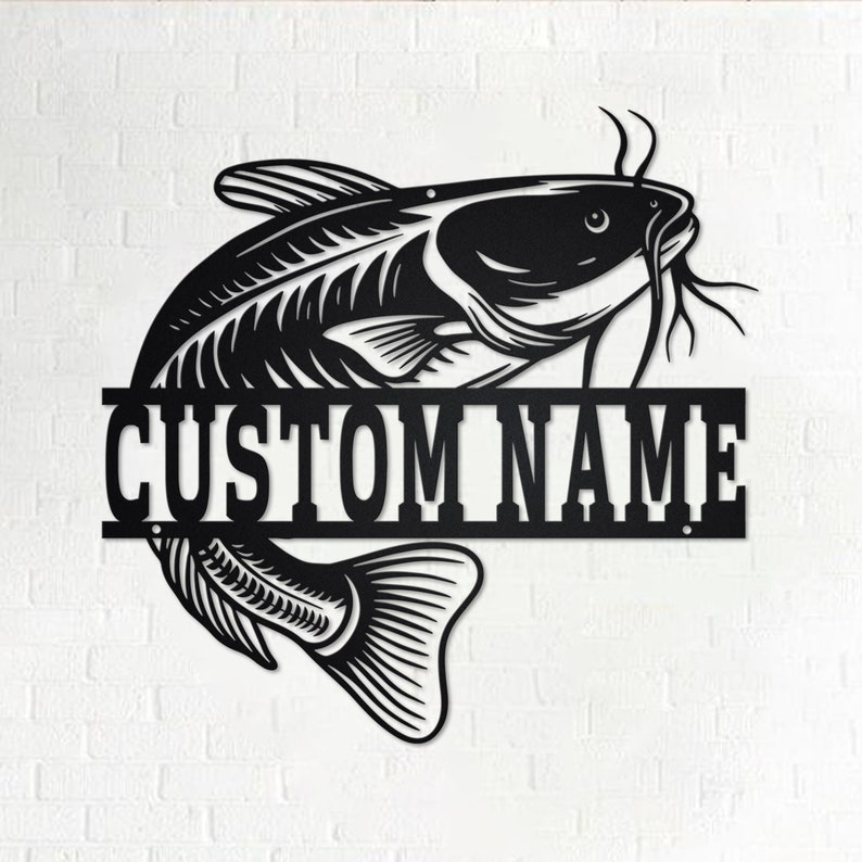 Custom Catfish Fish Metal Wall Art With LED Light - Etsy