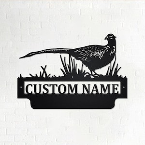 Custom Pheasant Metal Wall Art With LED: Personalized Name Sign - Etsy