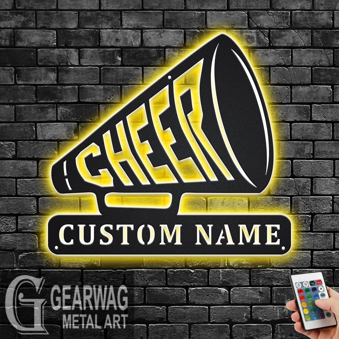 Custom Megaphone Metal Wall Art With LED Light, Personalized ...