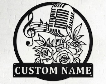 Metal Microphone Wall Art - Etsy