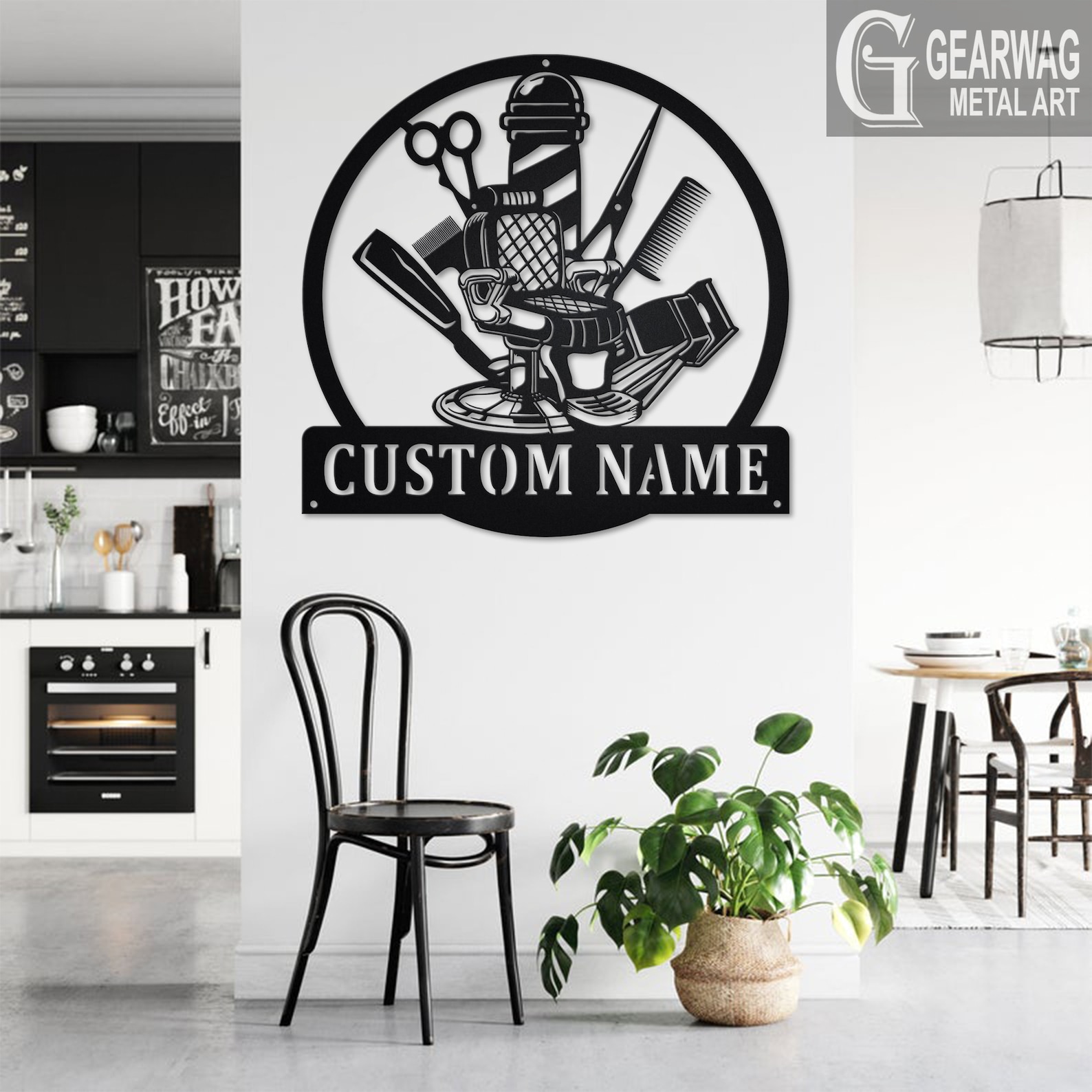 Custom Barbershop Metal Sign With LED Lights: Personalized Barber Decor ...
