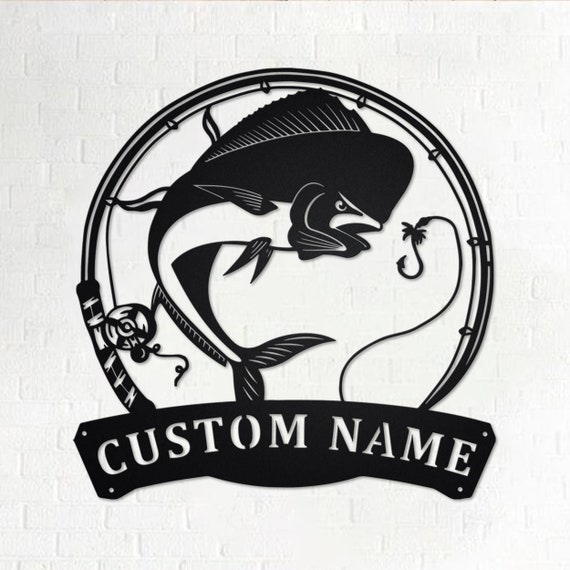Personalized Mahi-mahi Fish Metal Sign Fishing Metal Wall - Etsy