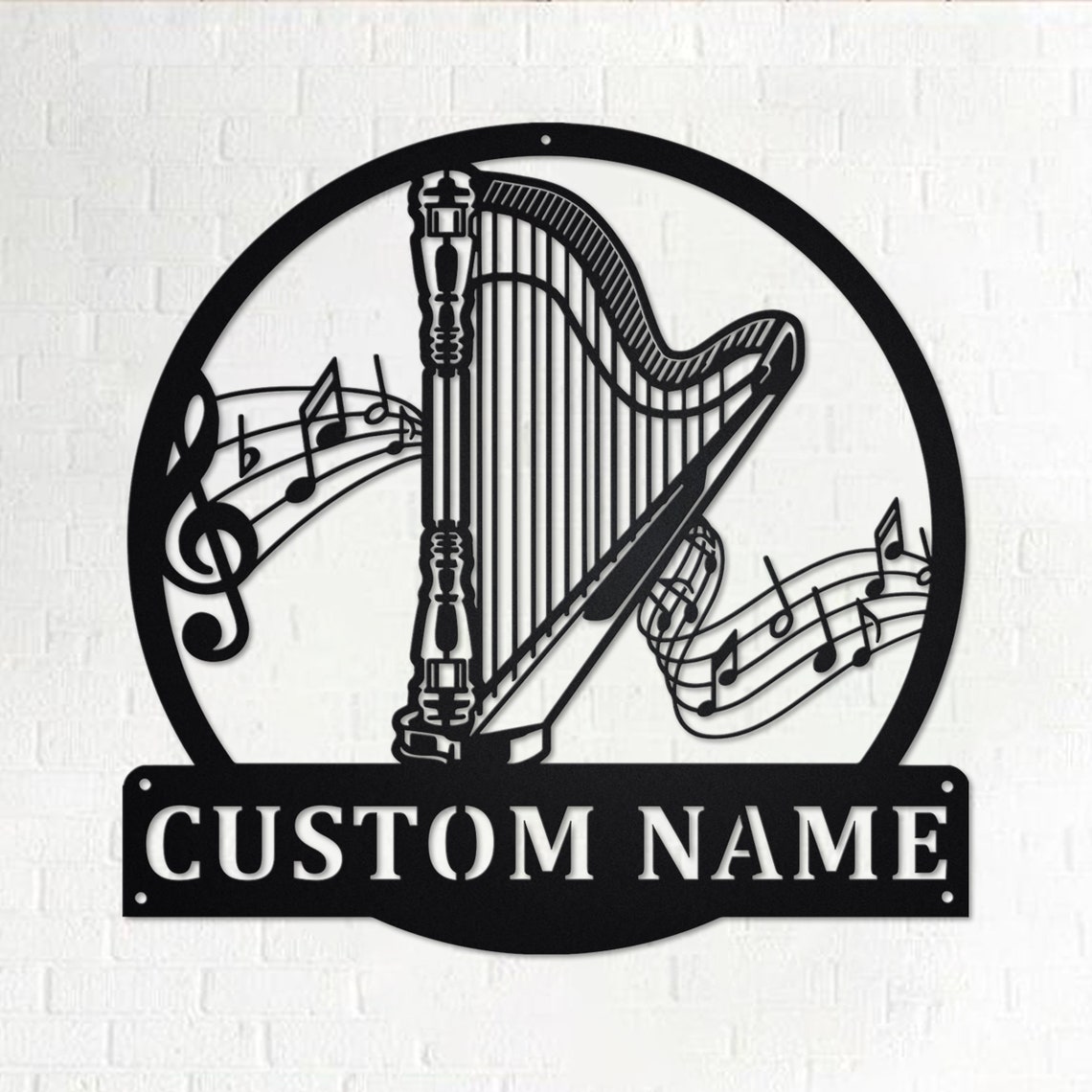 Custom Harp Metal Wall Art, Personalized Music Teacher Gift - Etsy