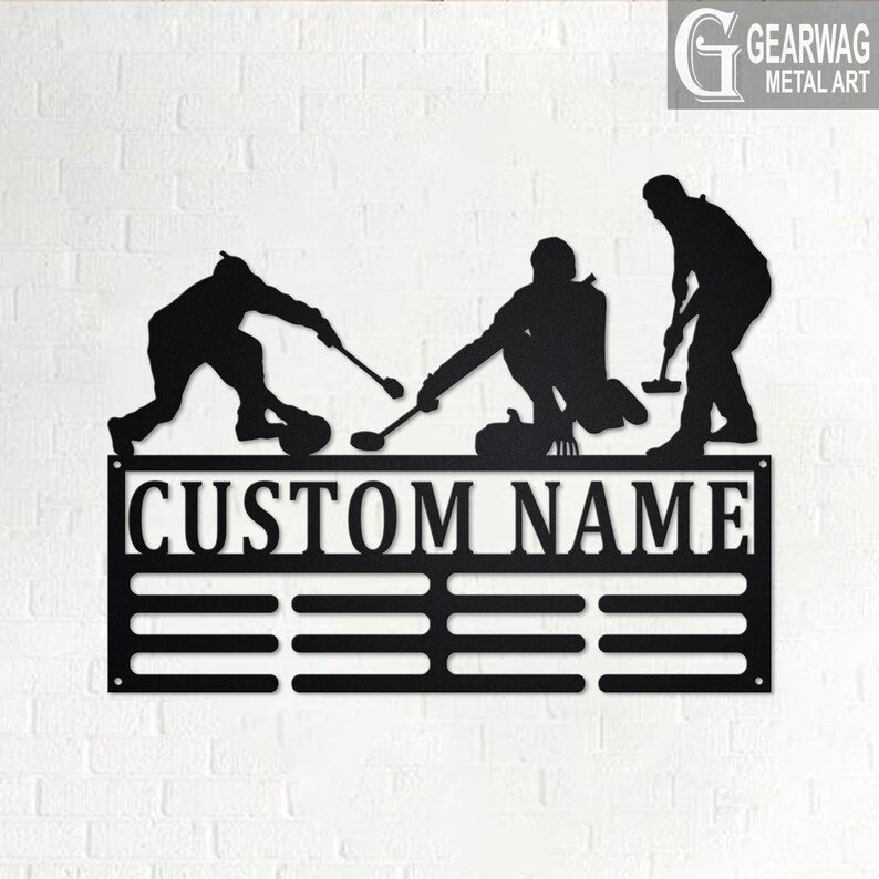 Custom Curling Medal Holder With LED Lights: Personalized Name Display ...