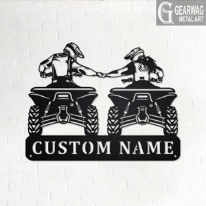 Custom Couple ATV Metal Wall Art With LED Lights - Etsy