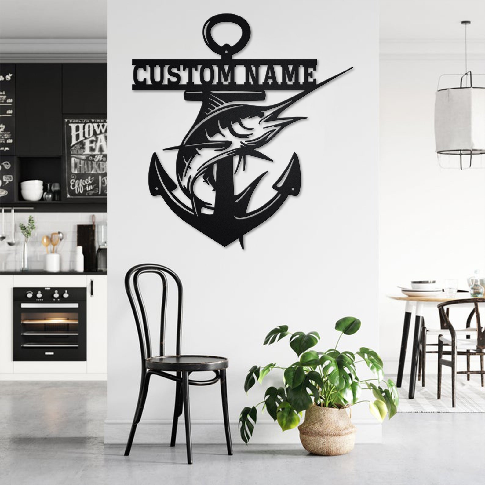 Custom Anchor Swordfish Metal Wall Art Personalized Swordfish - Etsy