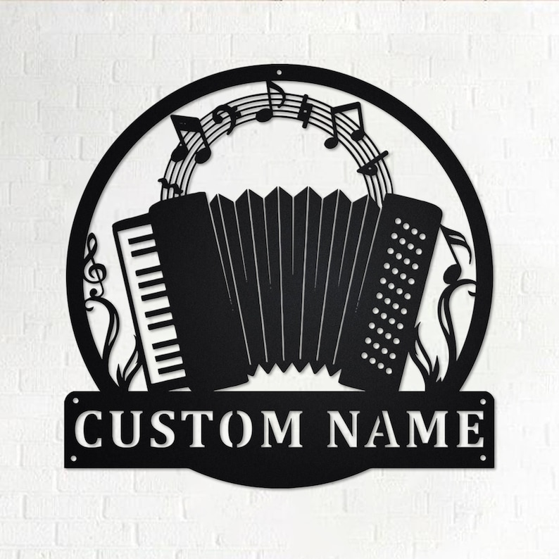 Custom Accordion Metal Wall Art Personalized Accordion Name - Etsy