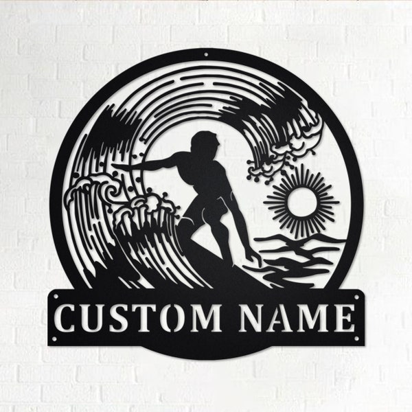 Metal Surfer Wall Art - Etsy