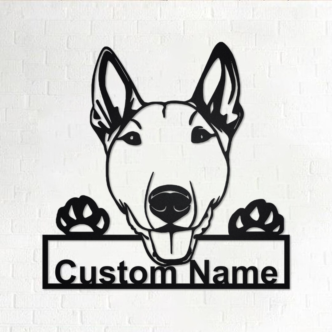 Personalized Bull Terrier Metal Sign | Bull Terrier Metal Wall Art ...