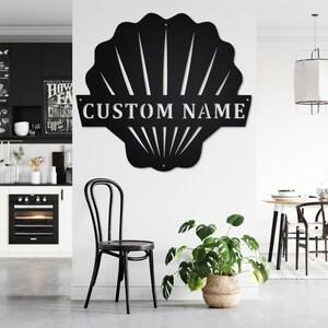 Custom Seashell Metal Wall Art: Personalized Name Sign - Etsy