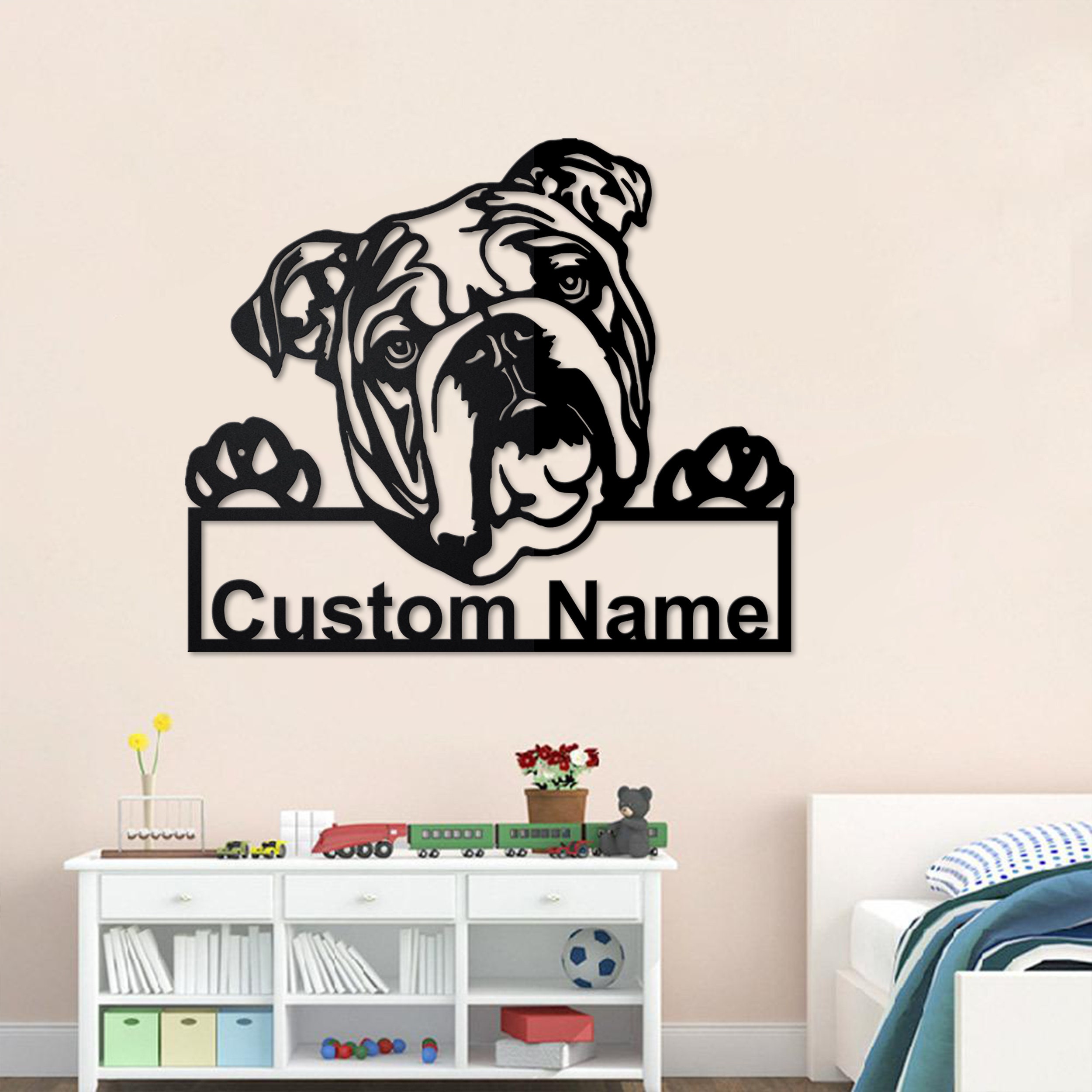 Personalized English Bulldog Metal Sign: Custom Dog Wall Art - Etsy