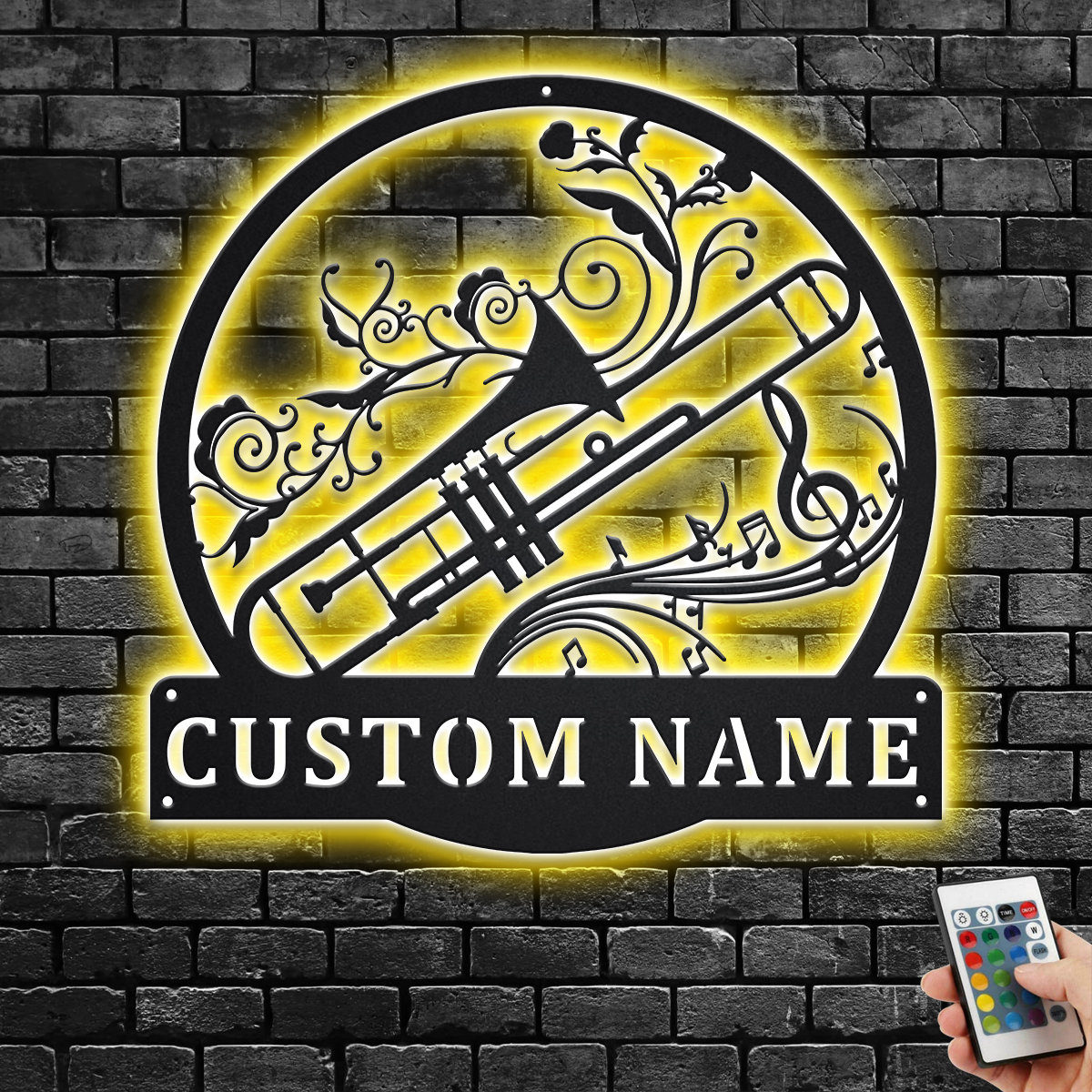 Custom Trombone Musical Instrument Metal Wall Art With LED - Etsy