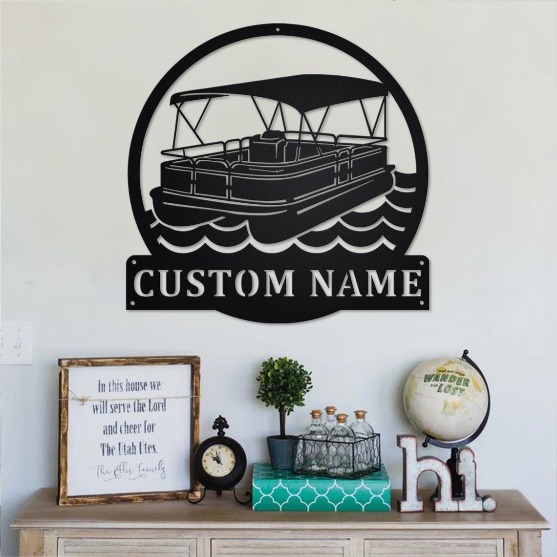 Custom Pontoon Boat Metal Wall Art Personalized Pontoon Boat - Etsy
