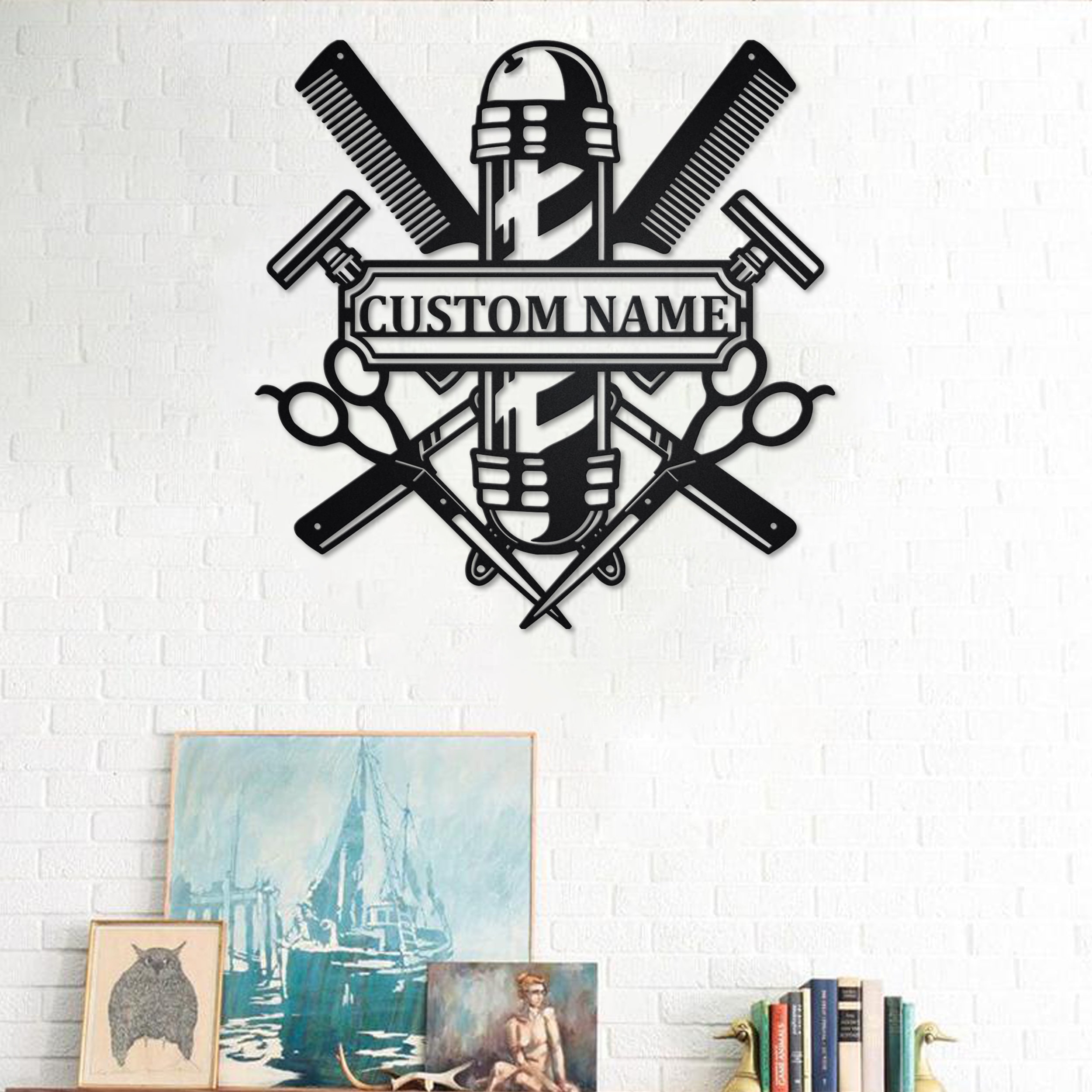 Custom Barber Shop Metal Wall Art Personalized Barber Shop - Etsy