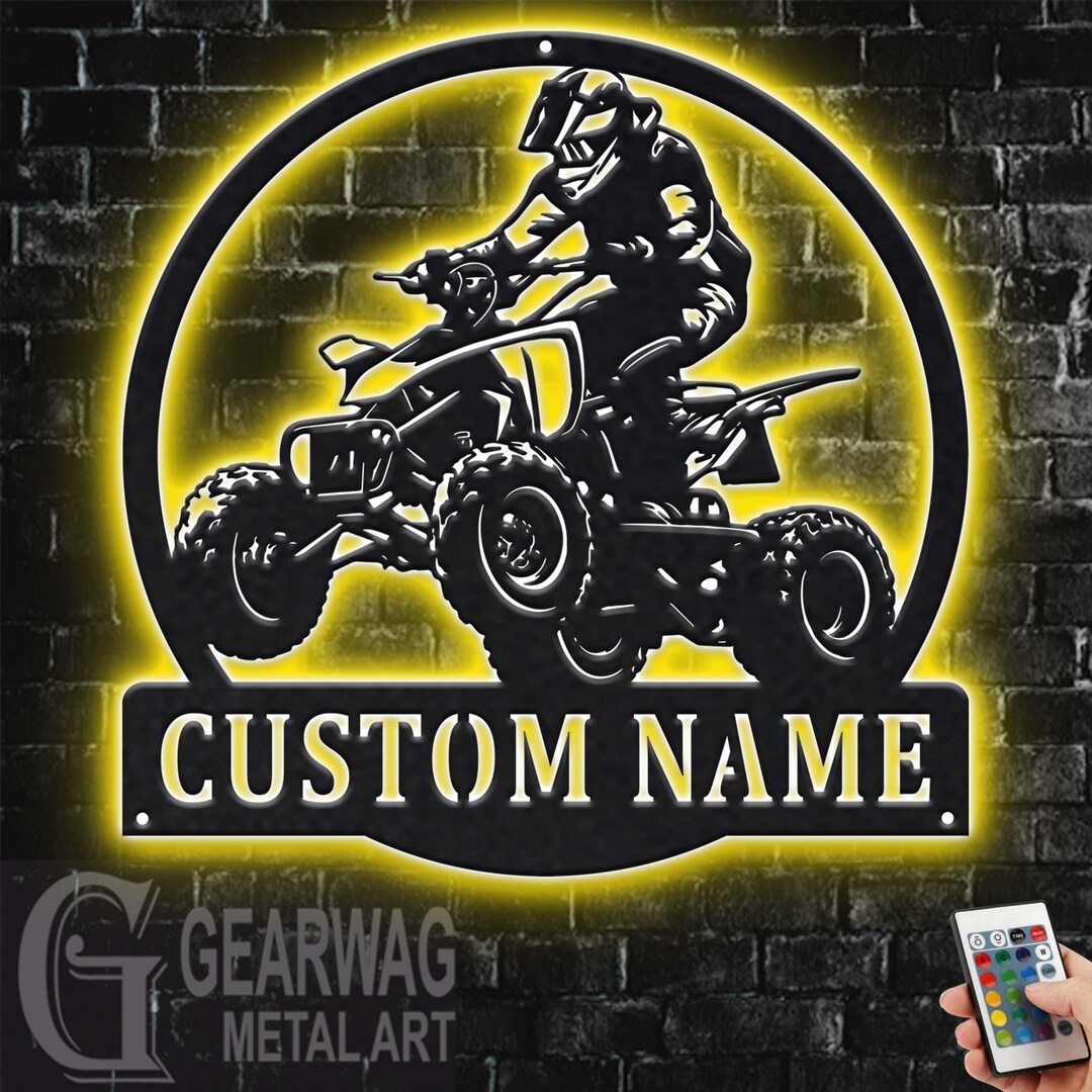 Custom ATV Rider Metal Sign With LED Lights - Etsy