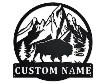 Metal Bison Sign - Etsy