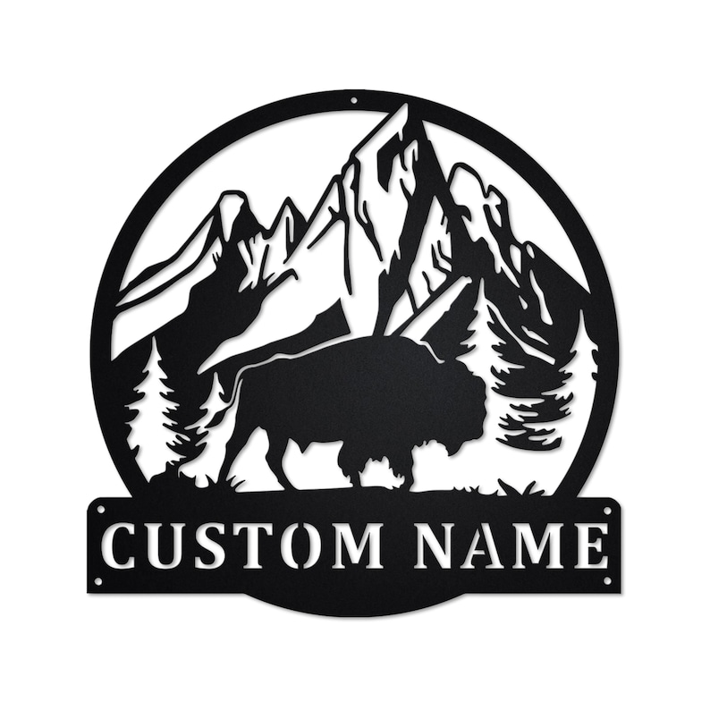 Personalized Bison Metal Sign Bison Metal Wall Art Bison - Etsy
