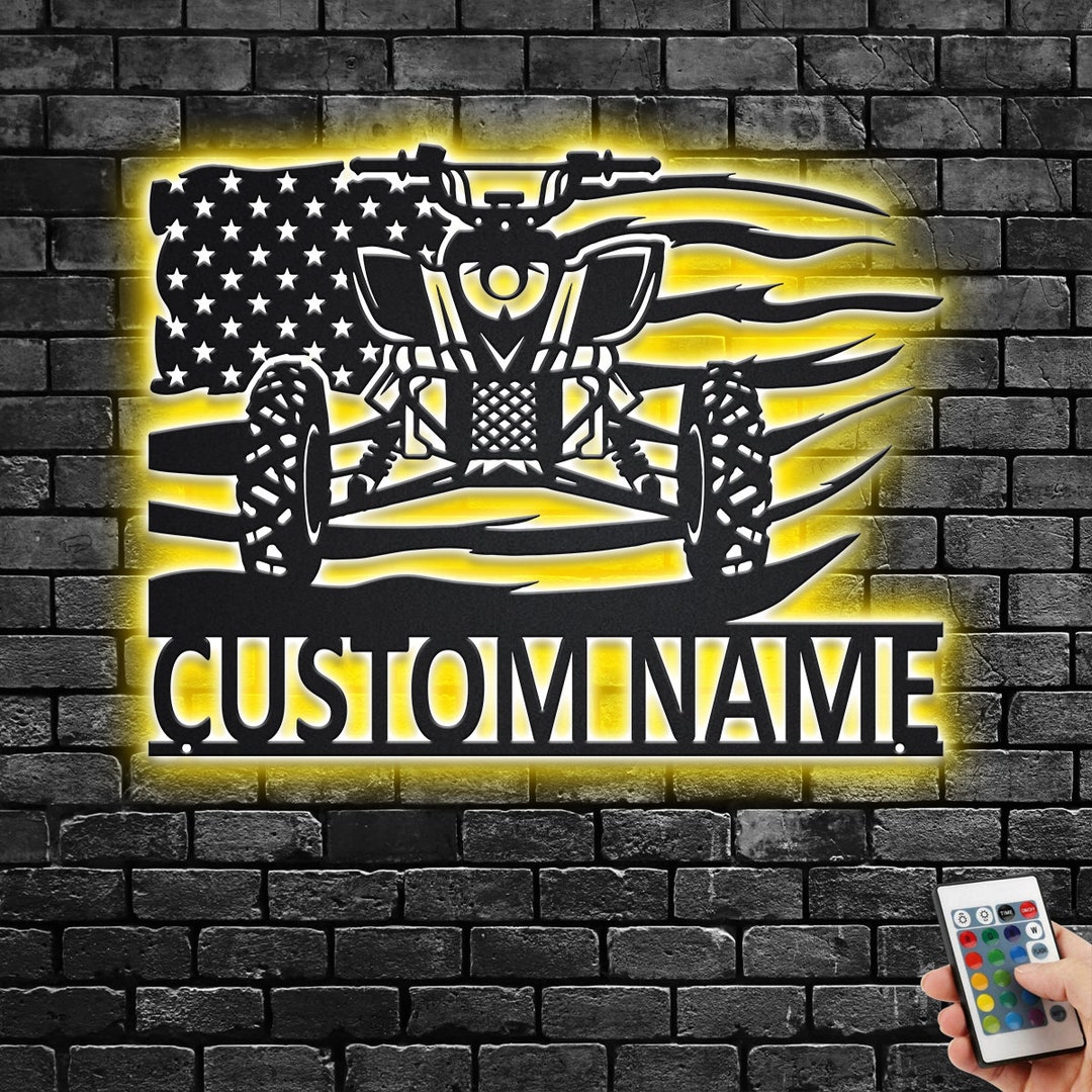 Custom ATV Metal Wall Art With LED: Personalized Quad Name Sign - Etsy