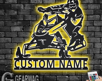 Personalized Snowmobiler Metal Wall Art Laser Cut Snowmobile - Etsy