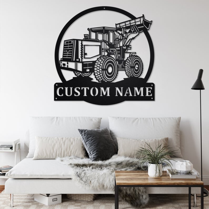 Custom Wheel Loader Bulldozer Metal Wall Art Personalized | Etsy