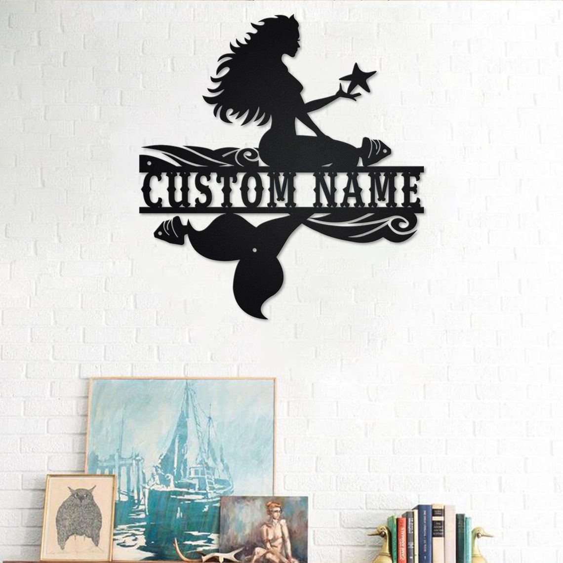 Custom Mermaid Metal Wall Art Personalized Mermaid Name Sign - Etsy