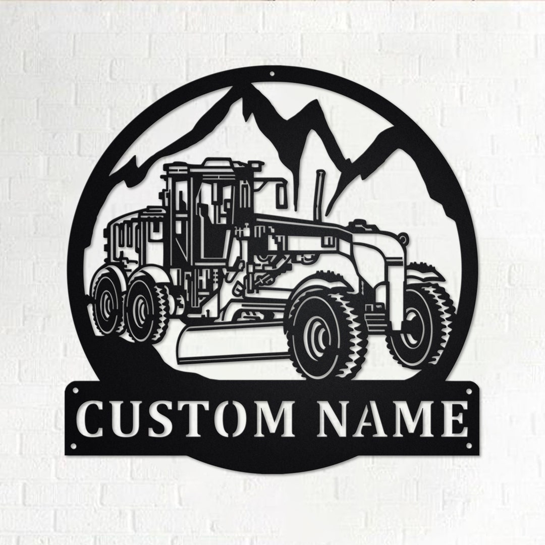 Custom Road Grader Metal Wall Art, Personalized Road Grader Driver Name ...