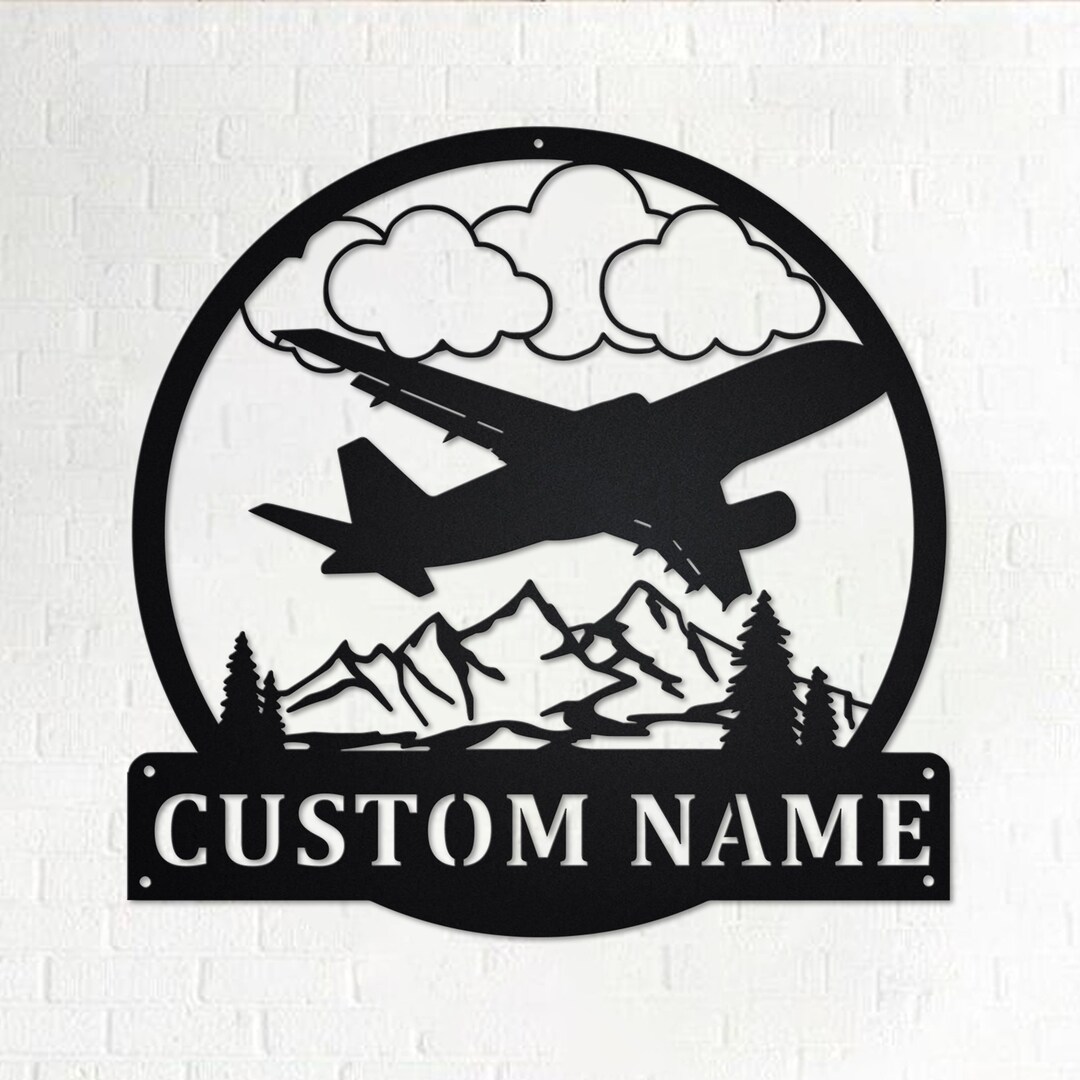 Custom Airplane Metal Wall Art,personalized Airplane Name Sign ...