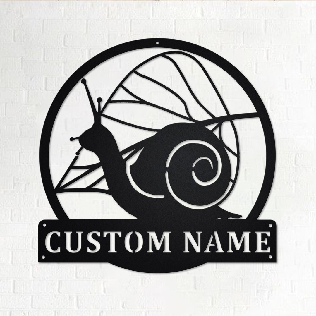 Custom Snail Metal Wall Art, Personalized Snail Name Sign Decoration ...