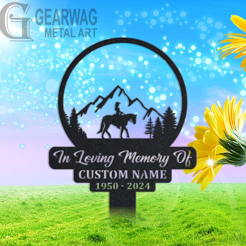 Custom Horses Memorial Stake: Metal Outdoor Grave Marker - Etsy
