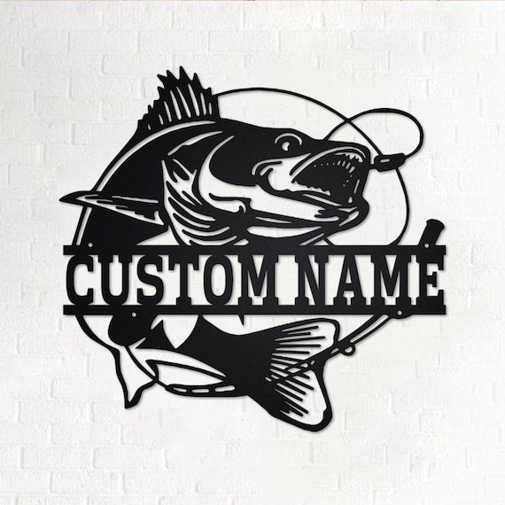 Custom Walleye Fishing Metal Wall Art Personalized Walleye - Etsy
