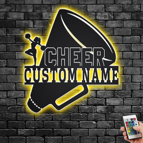 Custom Megaphone Cheerleader Metal Wall Art With LED Light - Etsy