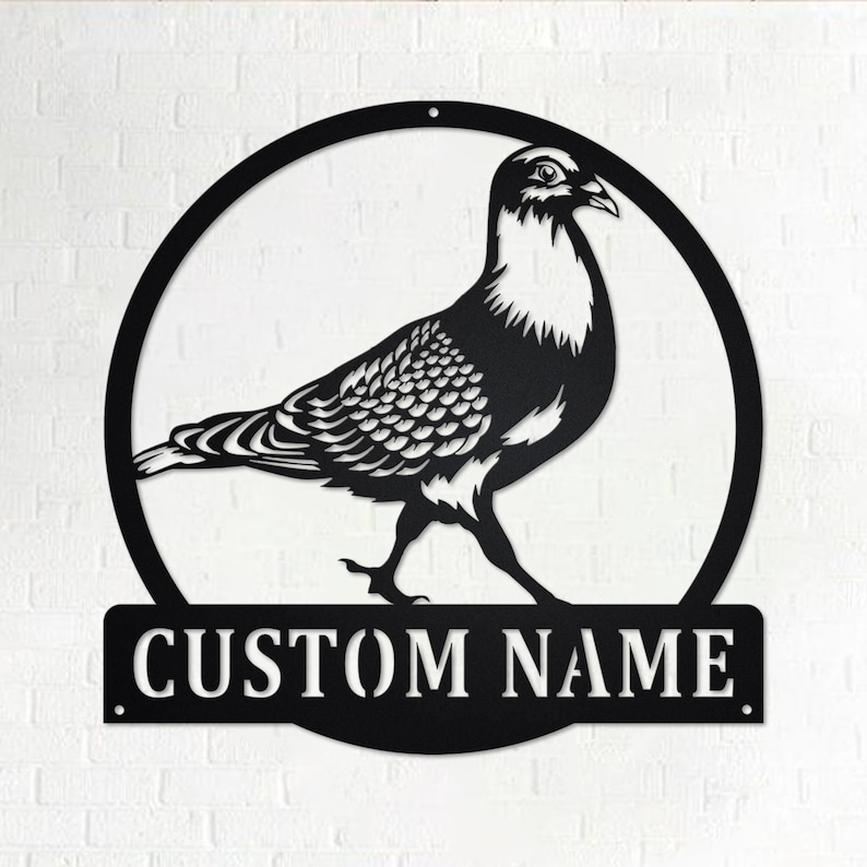 Custom Pigeon Metal Wall Art With LED Light Personalized - Etsy