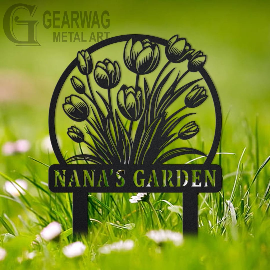 Personalized Tulip Garden Stake: Custom Metal Garden Sign - Etsy