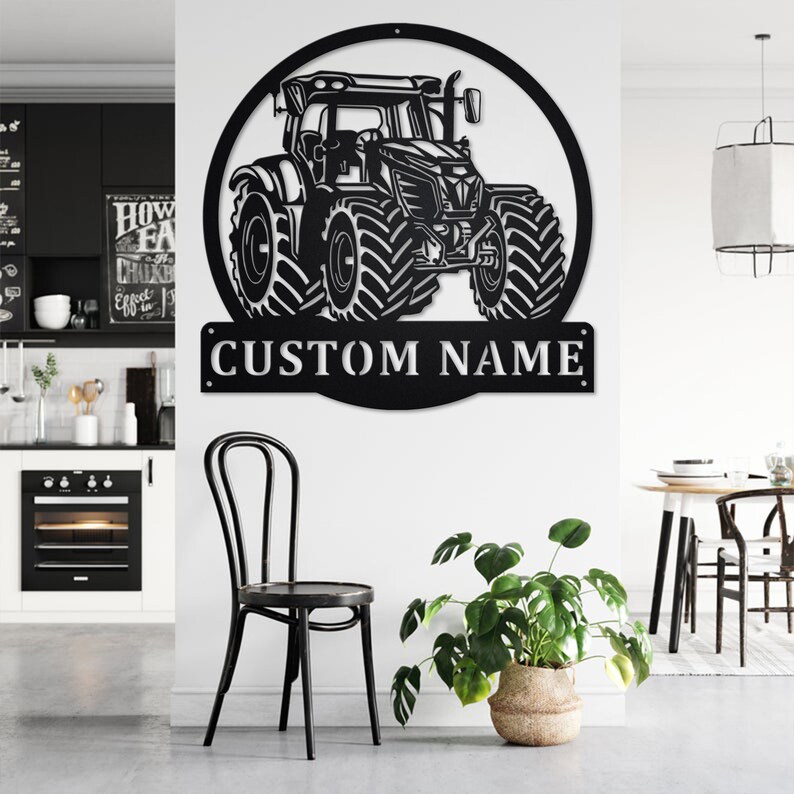 Custom Tractor Metal Wall Art Personalized Tractor Farm Name | Etsy