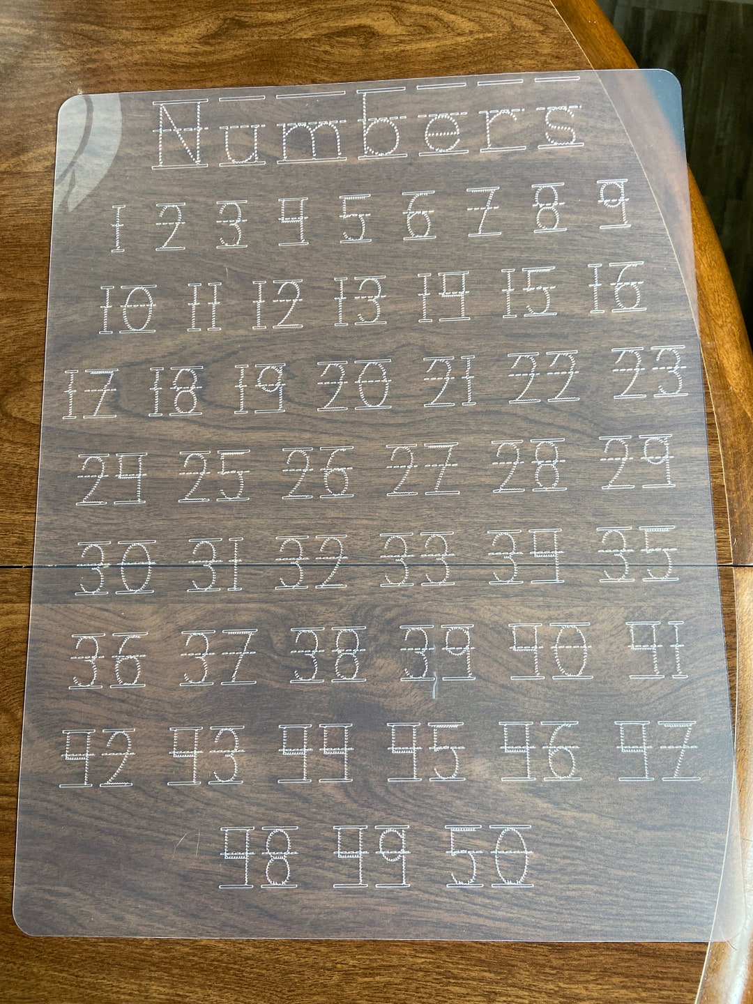 Numbers White Board Mat - Etsy