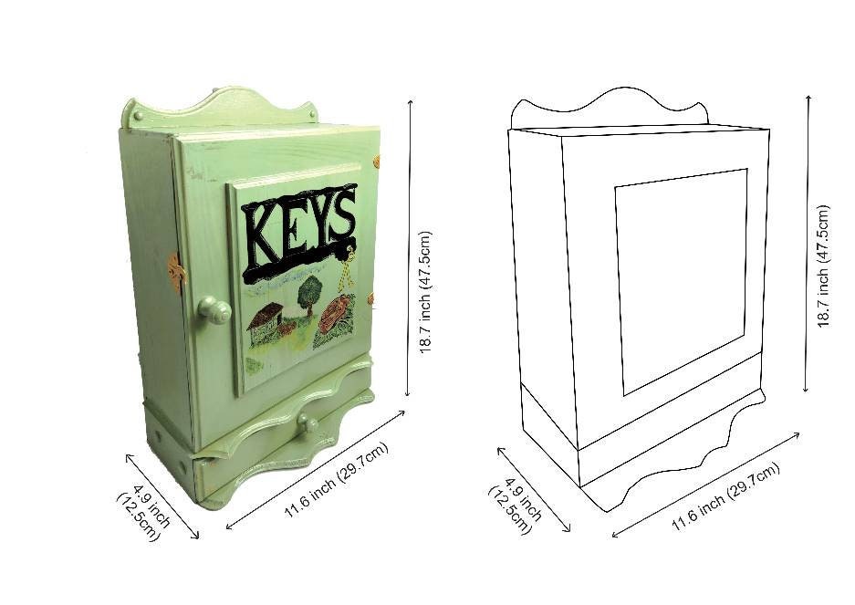 Wooden Handmade Wall Mounted Key Box. Wooden Handmade Locker With Keys ...