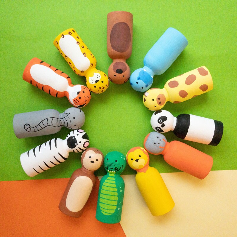 Animal Peg Doll - Etsy