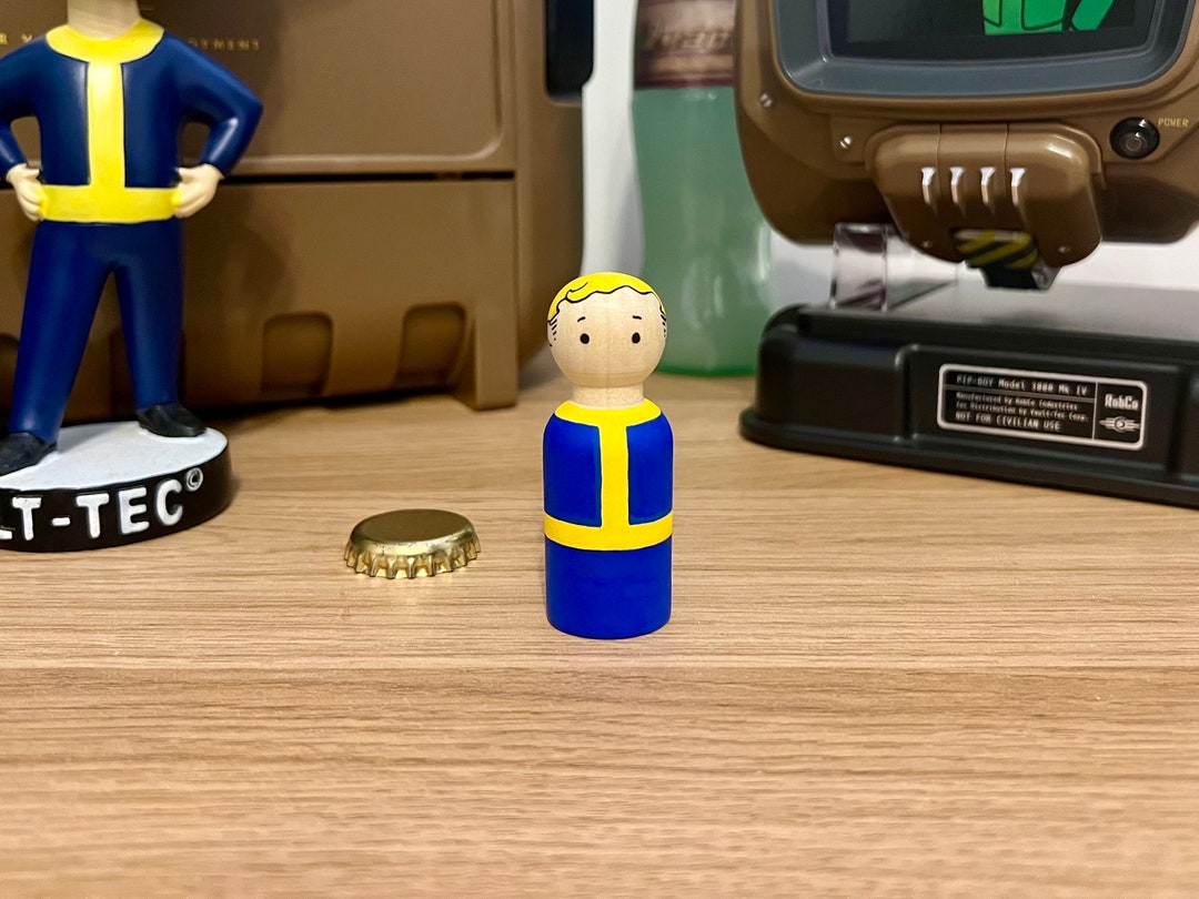 Fallout Vault Boy Peg Doll / Video Game Doll / Wooden Peg Dolls / Hand ...