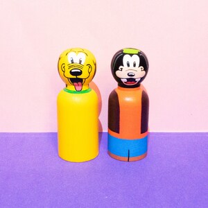 Mickey Mouse Club House Themed Peg Dolls / Wooden Peg Dolls / Hand ...