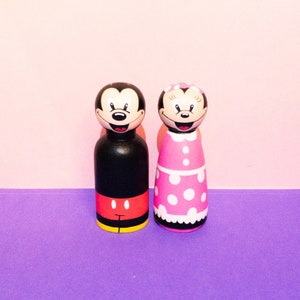 Mickey Mouse Club House Themed Peg Dolls / Wooden Peg Dolls / Hand ...